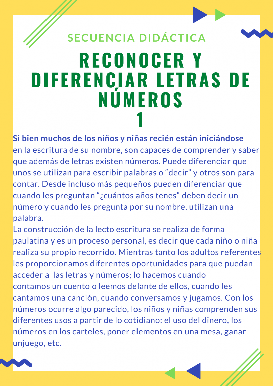 nivel inicial: Reconocer y diferenciar letras de números( primera parte ...